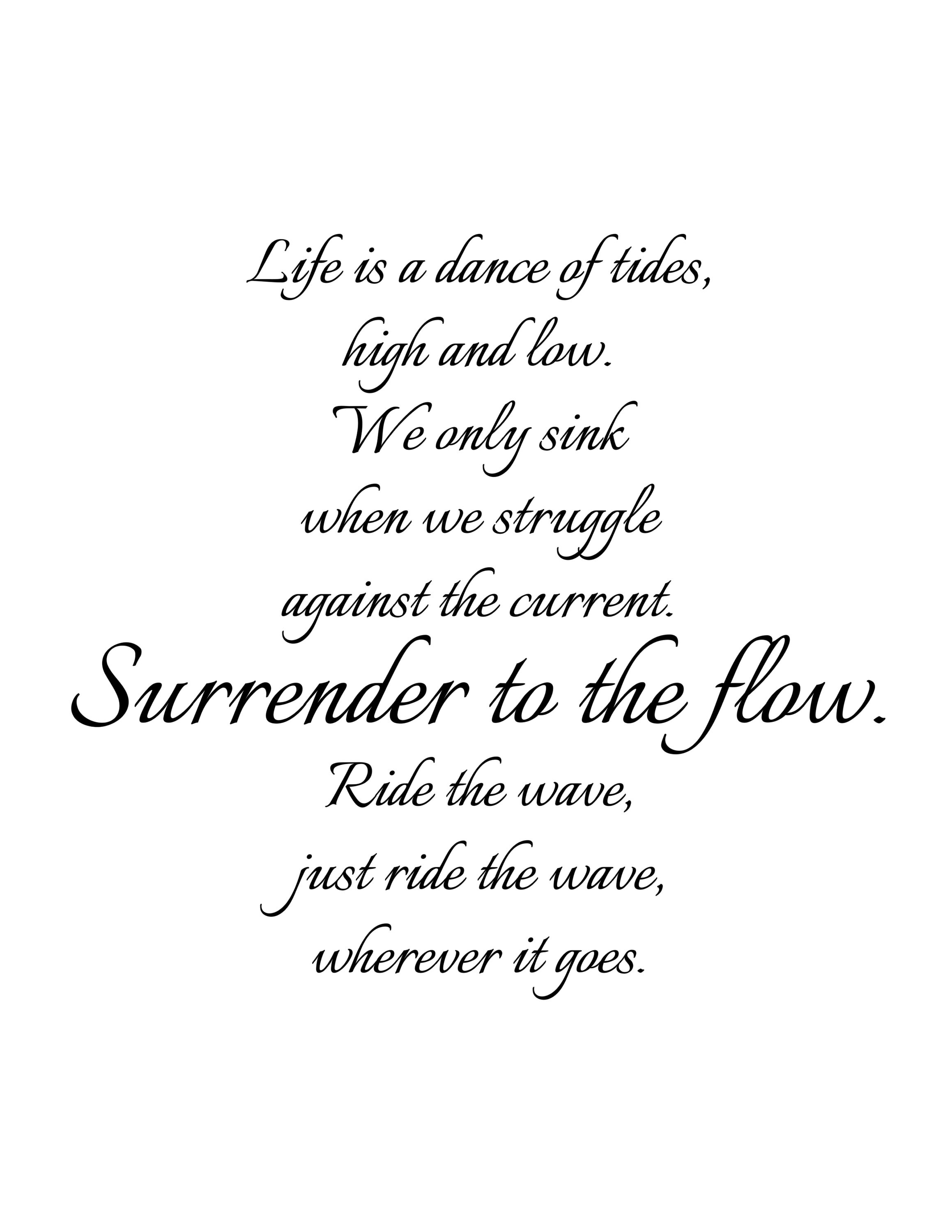 Surrender to the Flow Dictionary Art / Poetry Quote / Art - Etsy