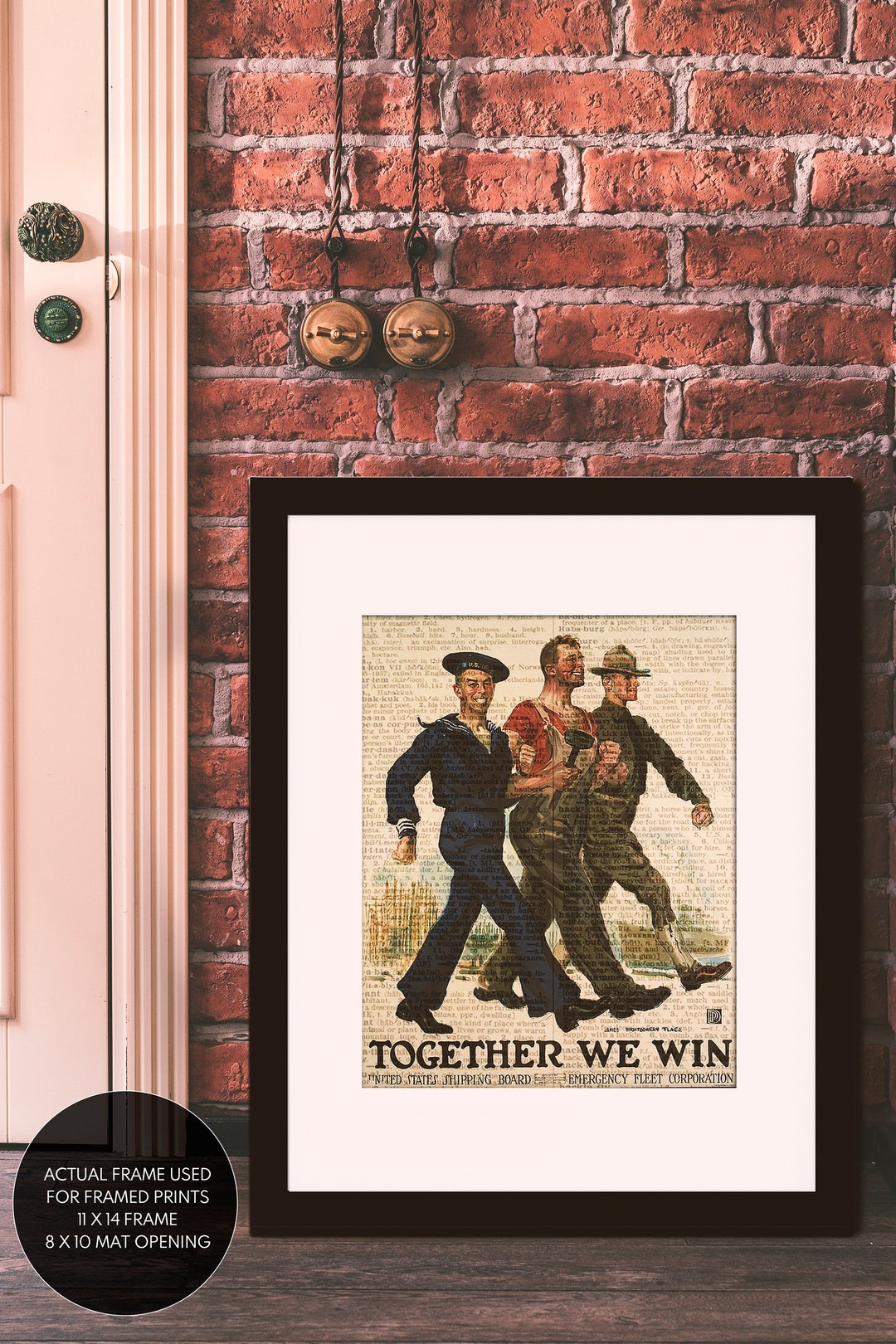 Together We Win, WWI Propaganda Poster - Dictionary Art / Art Print ...