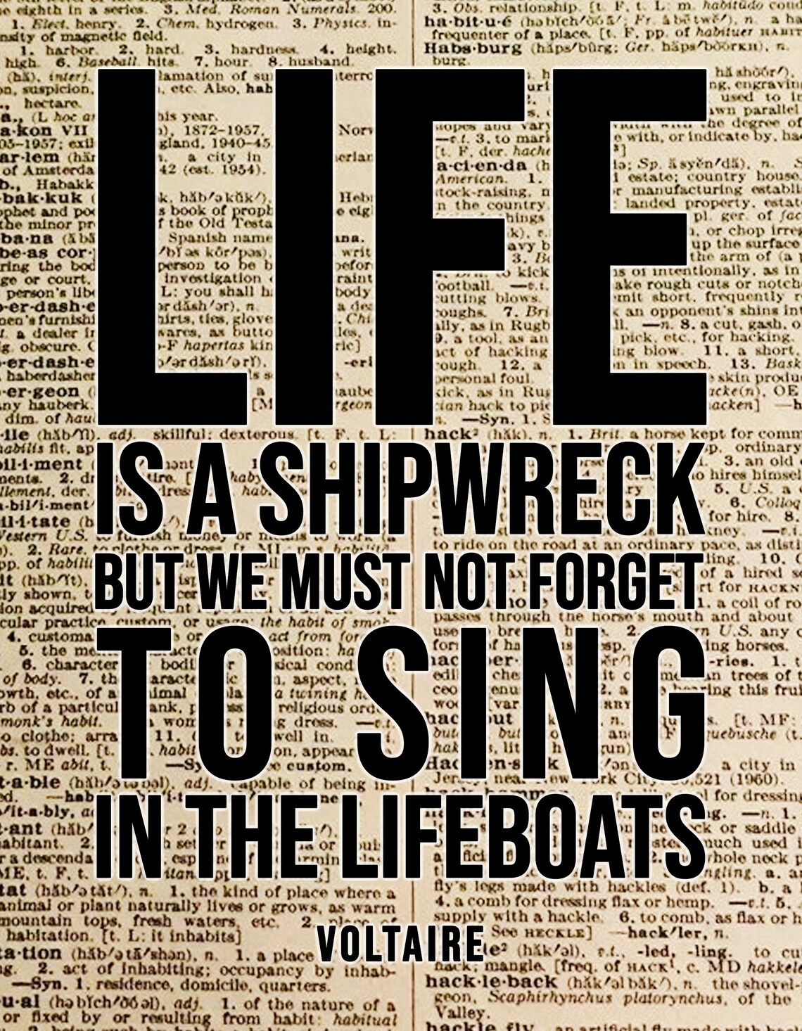 Life is A Shipwreck Quote - Voltaire, Literary Poster / Literary Quotes ...