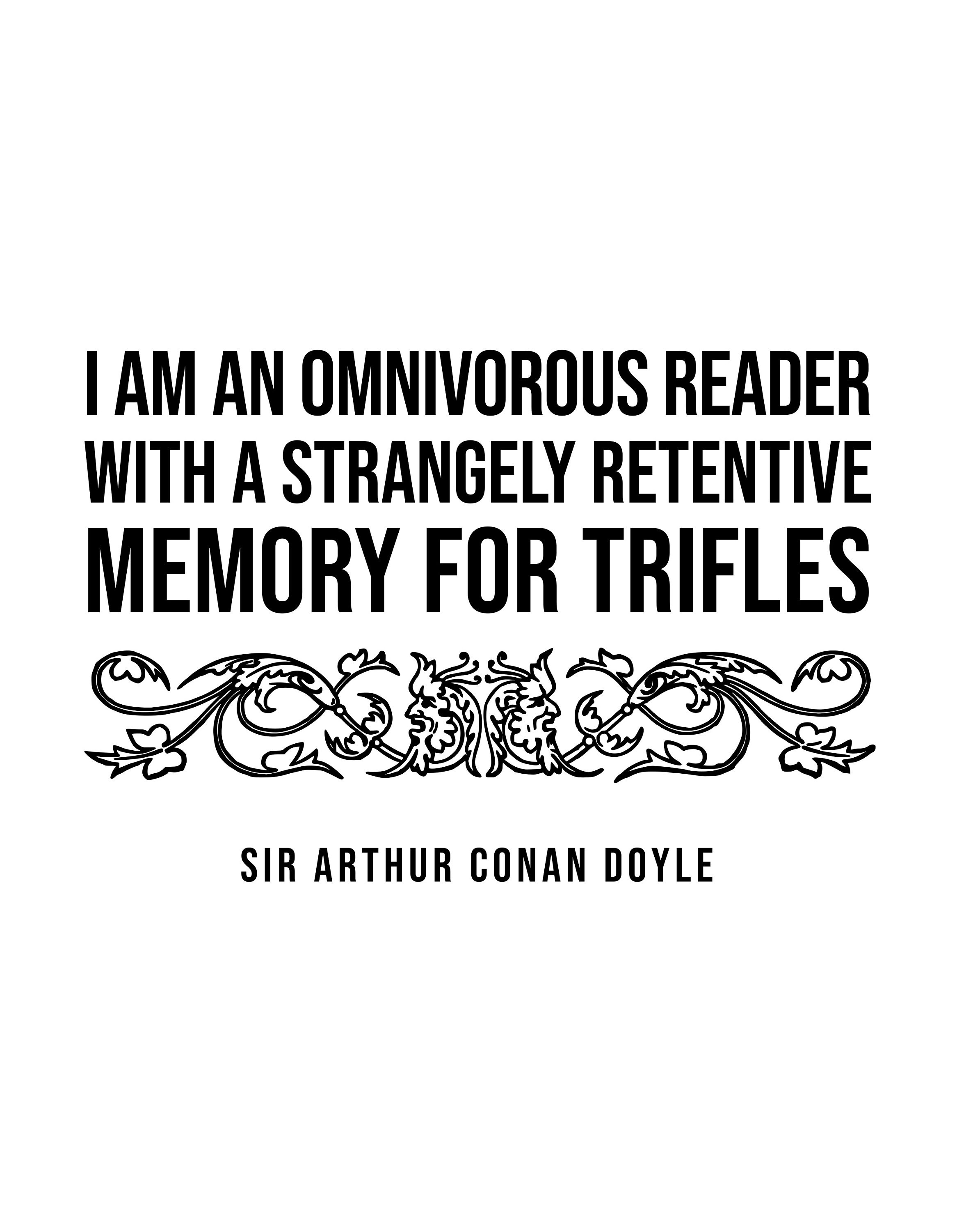 An Omnivorous Reader Quote Sir Arthur Conan Doyle Literary - Etsy