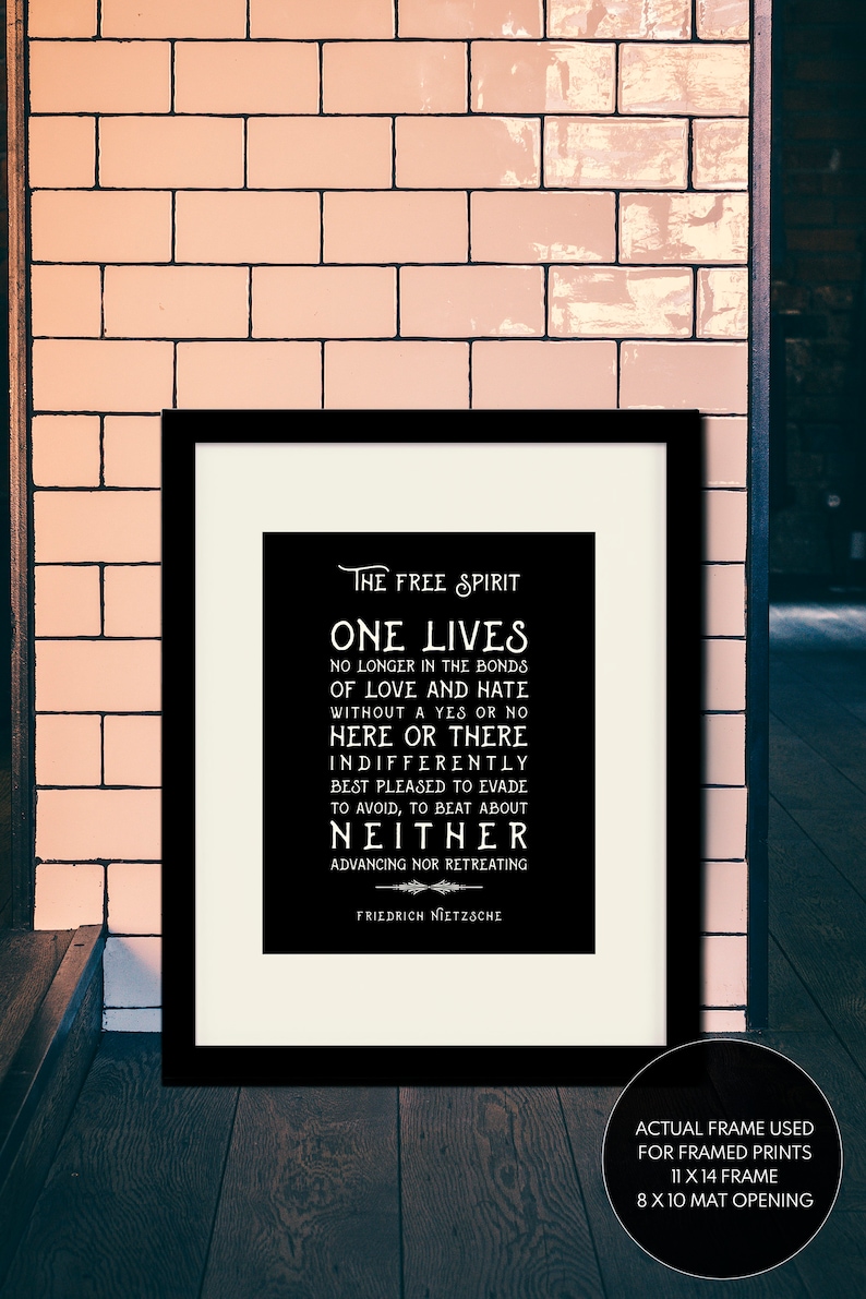 Free Spirit Quote Friedrich Nietzsche Literary poster / | Etsy