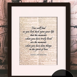 The Spirit of Love, Quote / Henry Drummond, Literary Poster / Literary ...