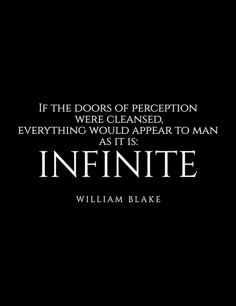 The Doors of Perception Quote, William Blake, Literary Poster ...