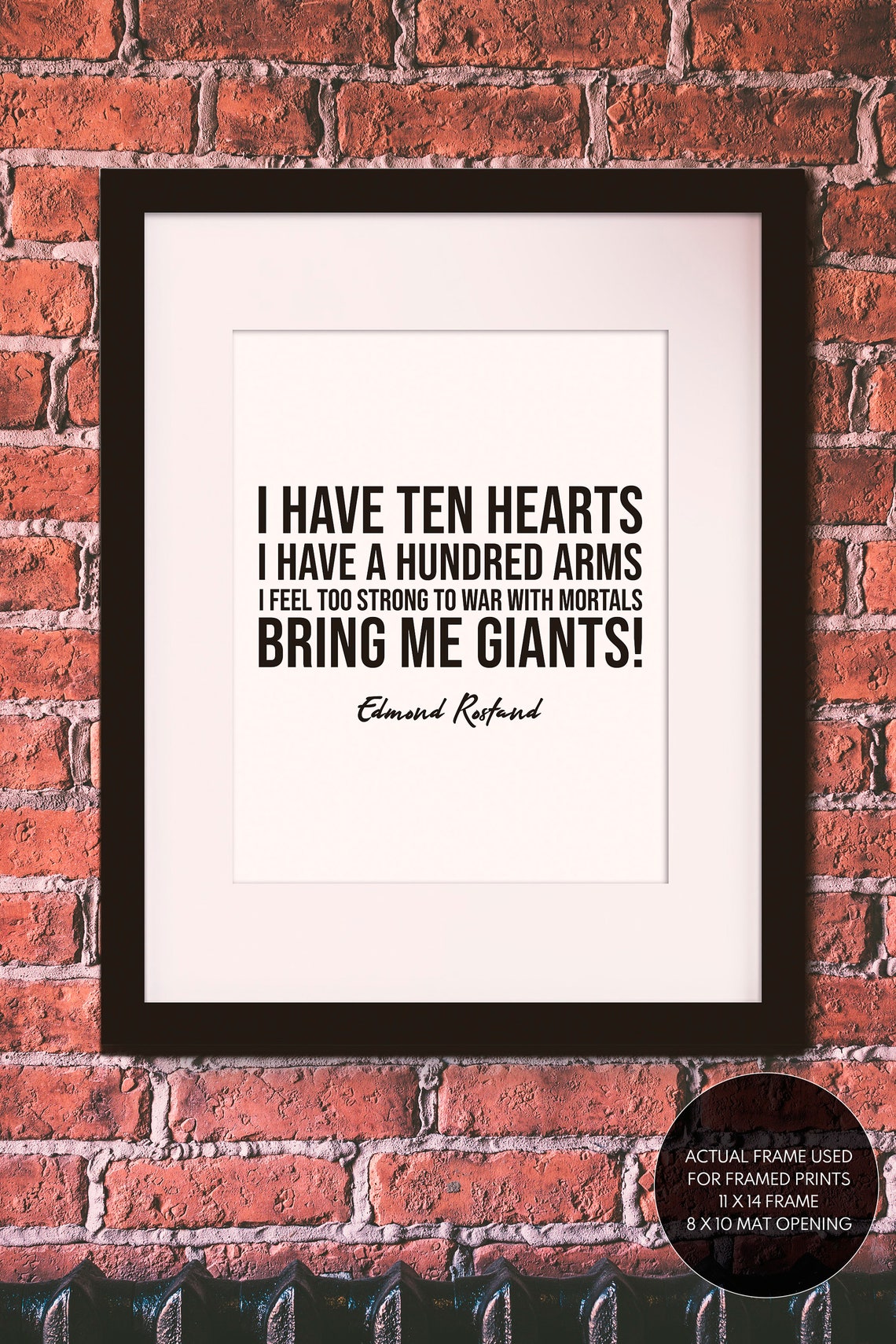 Bring Me Giants Quote Edmond Rostand Literary Poster / - Etsy