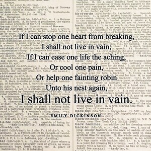 If I Can Stop One Heart From Breaking - Emily Dickinson, Literary ...