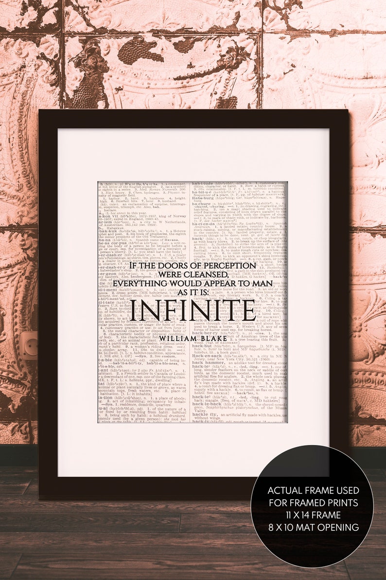 The Doors of Perception Quote, William Blake, Literary Poster ...