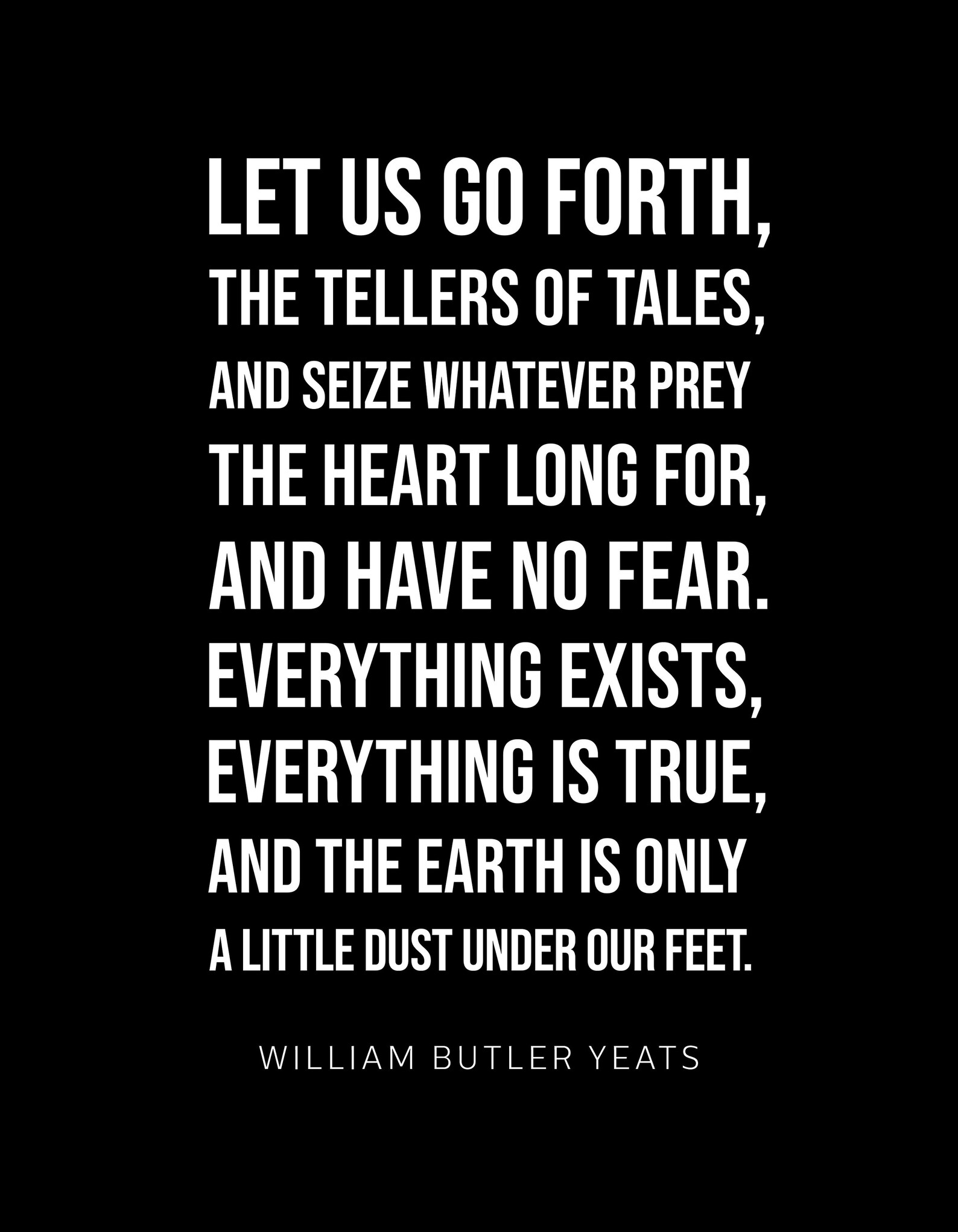 Let Us Go Forth Quote William Butler Yeats Literary Poster - Etsy