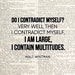 I Contain Multitudes Quote Walt Whitman, Literary Poster / Literary ...