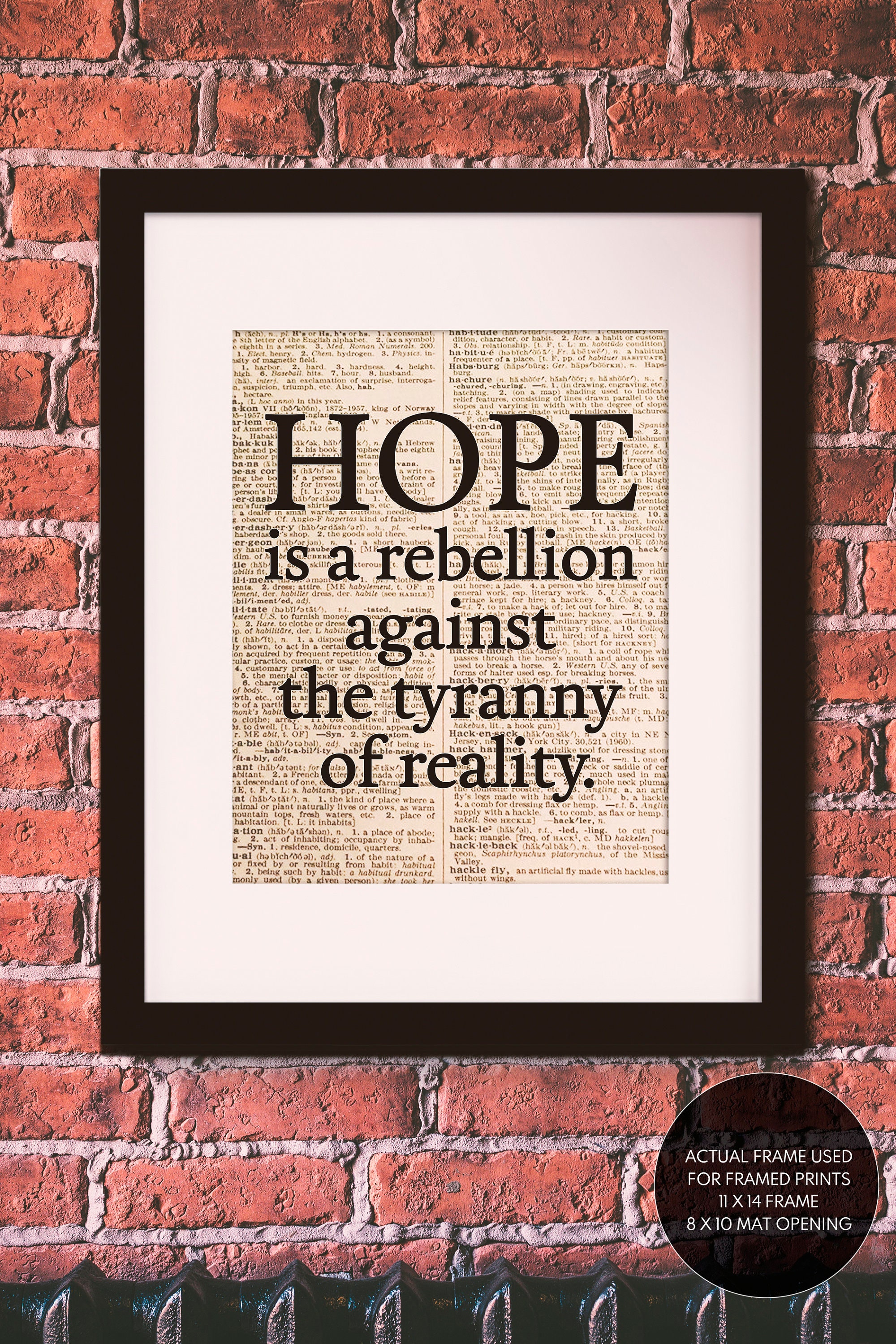 Hope is A Rebellion Dictionary Art/ Wall Art / Art Print - Etsy