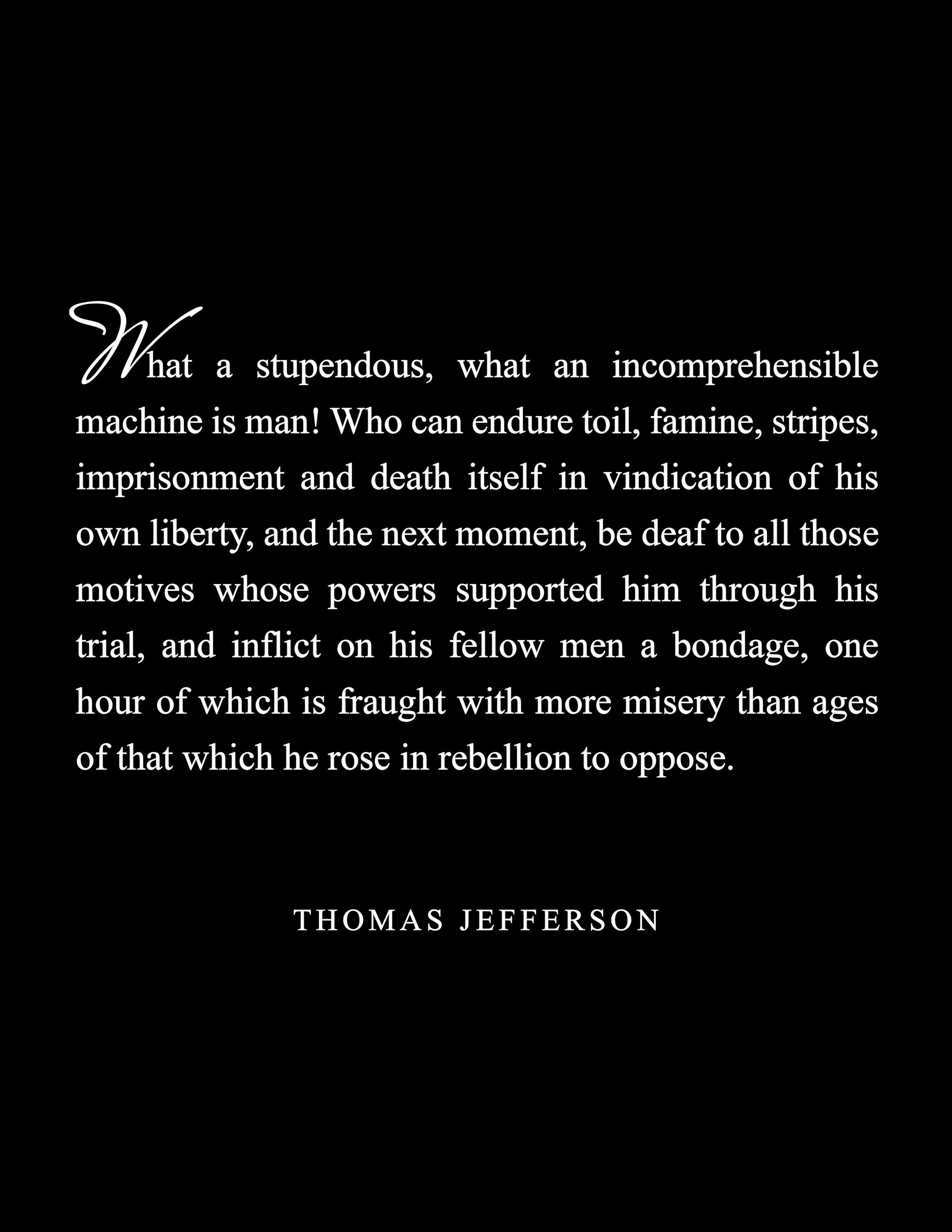 What A Stupendous Quote Thomas Jefferson Literary Poster / - Etsy