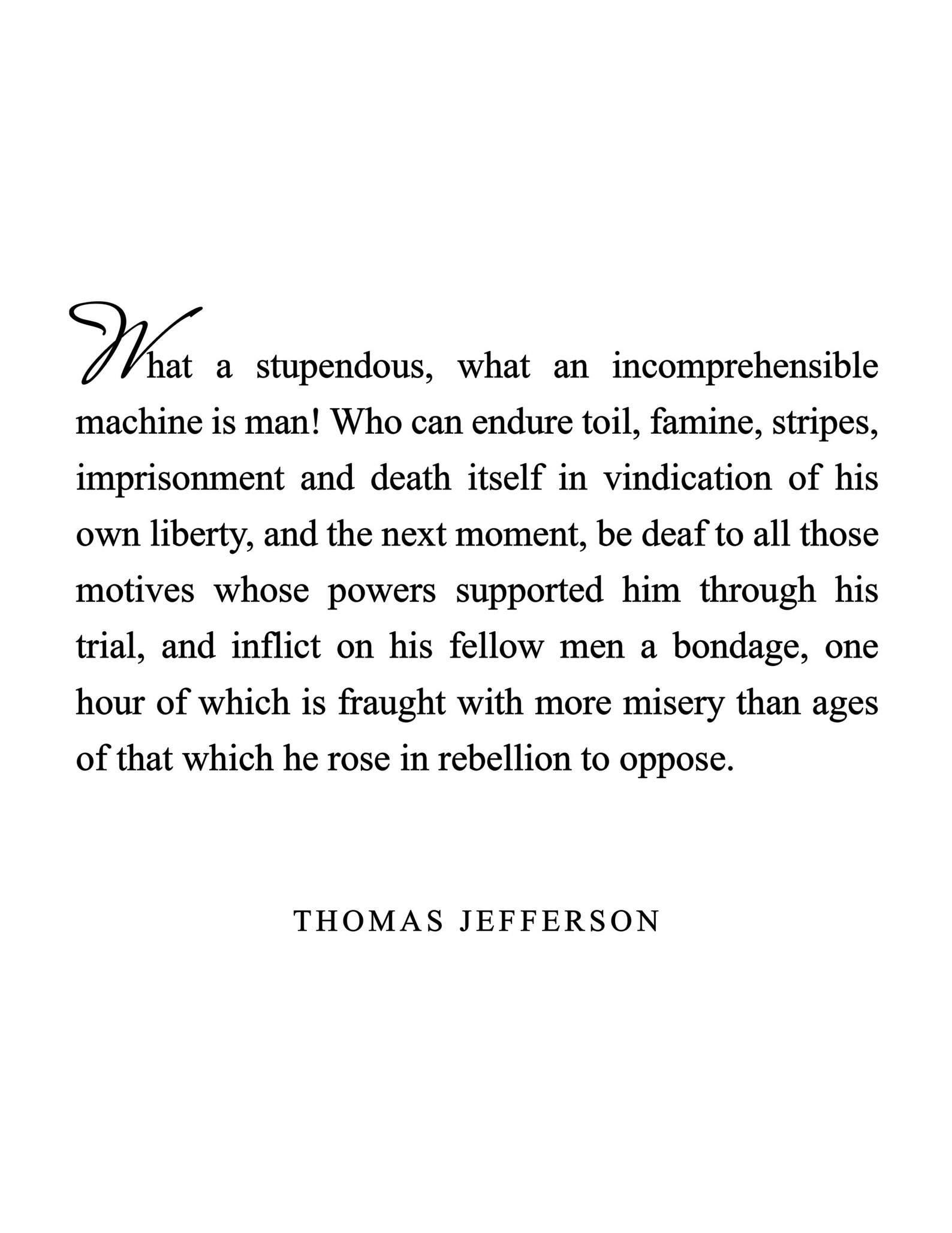 What A Stupendous Quote- Thomas Jefferson, Literary Poster / Historical ...