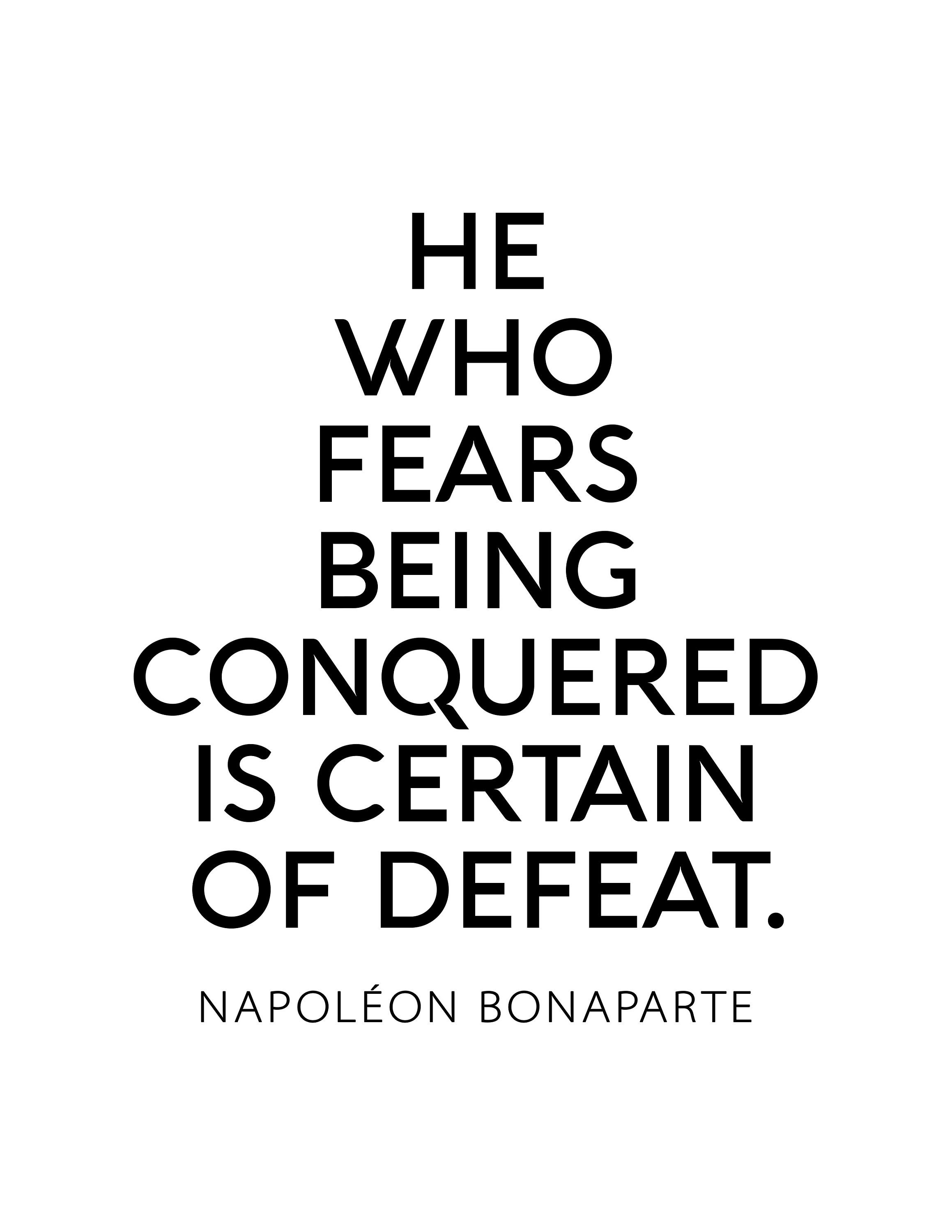 He Who Fears Being Conquered Quote Napoléon Bonaparte - Etsy
