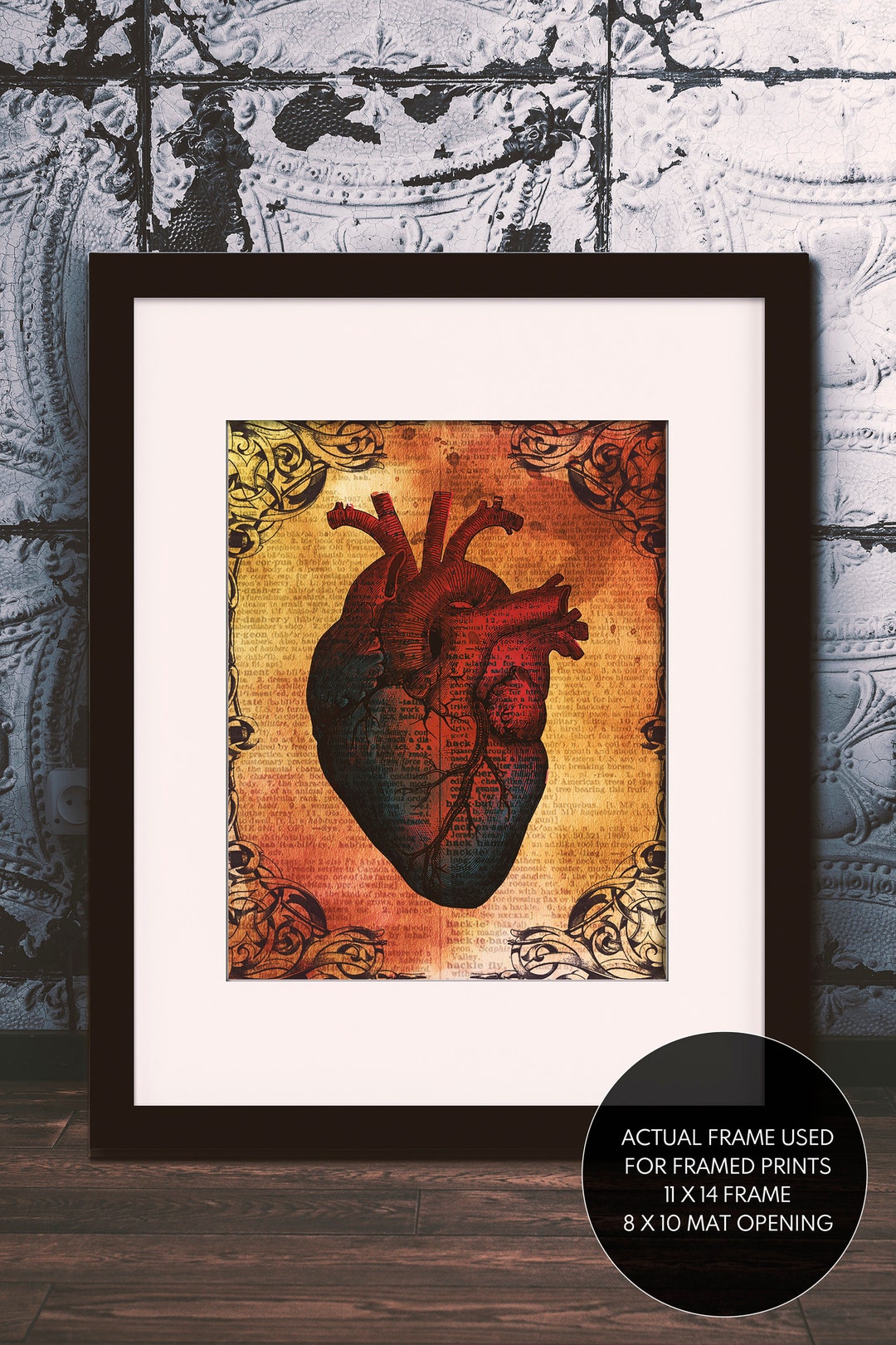 Anatomical Heart - Dictionary Art / Art Print / Vintage Art - Etsy