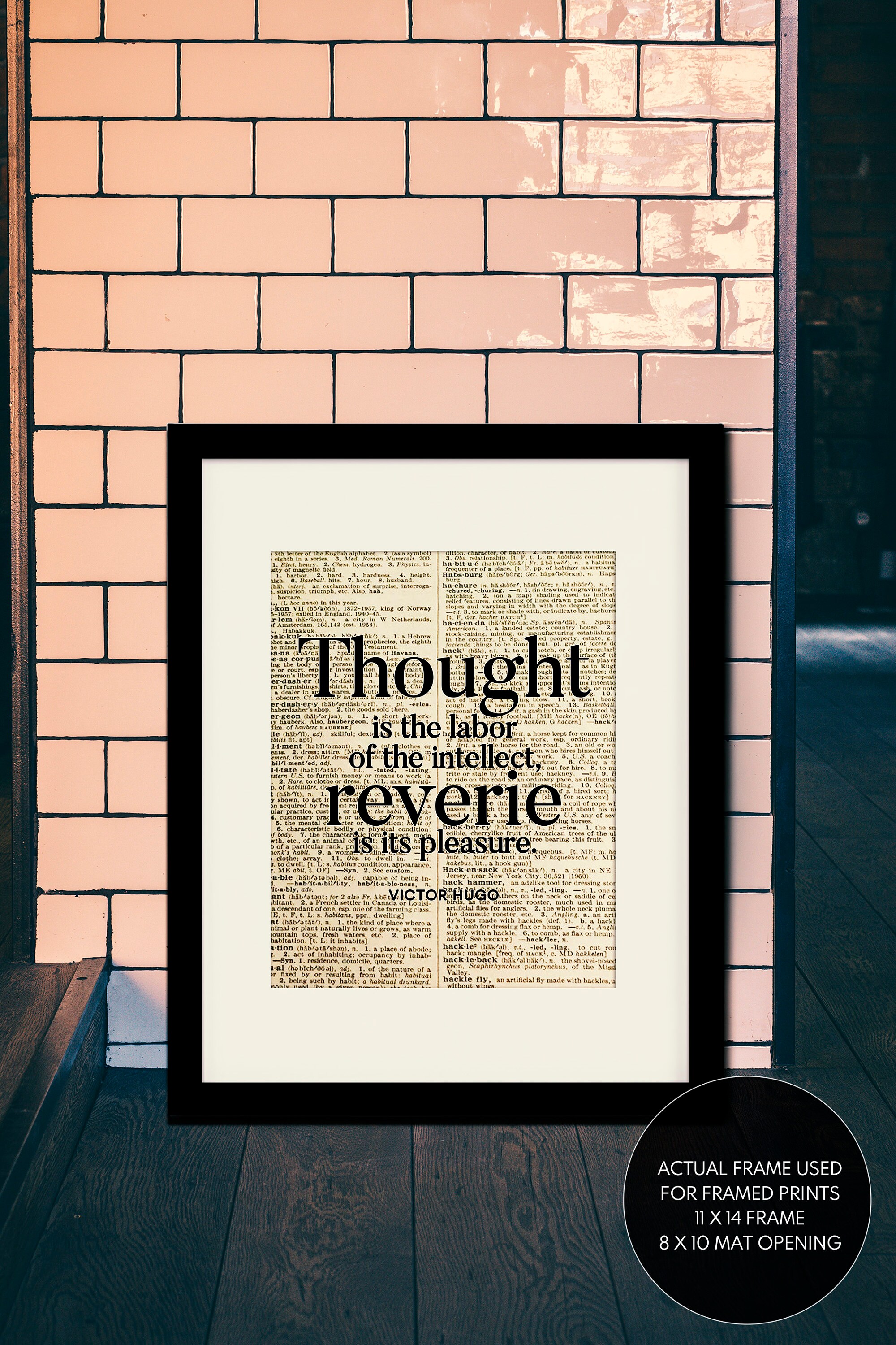 Thought is the Labor of Intellect Quote / Victor Hugo, Literary Poster ...