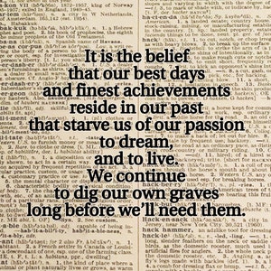 Our Best Days - Dictionary Print / Motivational Quote / Art Print - Etsy