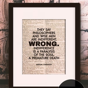 Indifference is A Paralysis of the Soul, Quote - Anton Chekhov ...