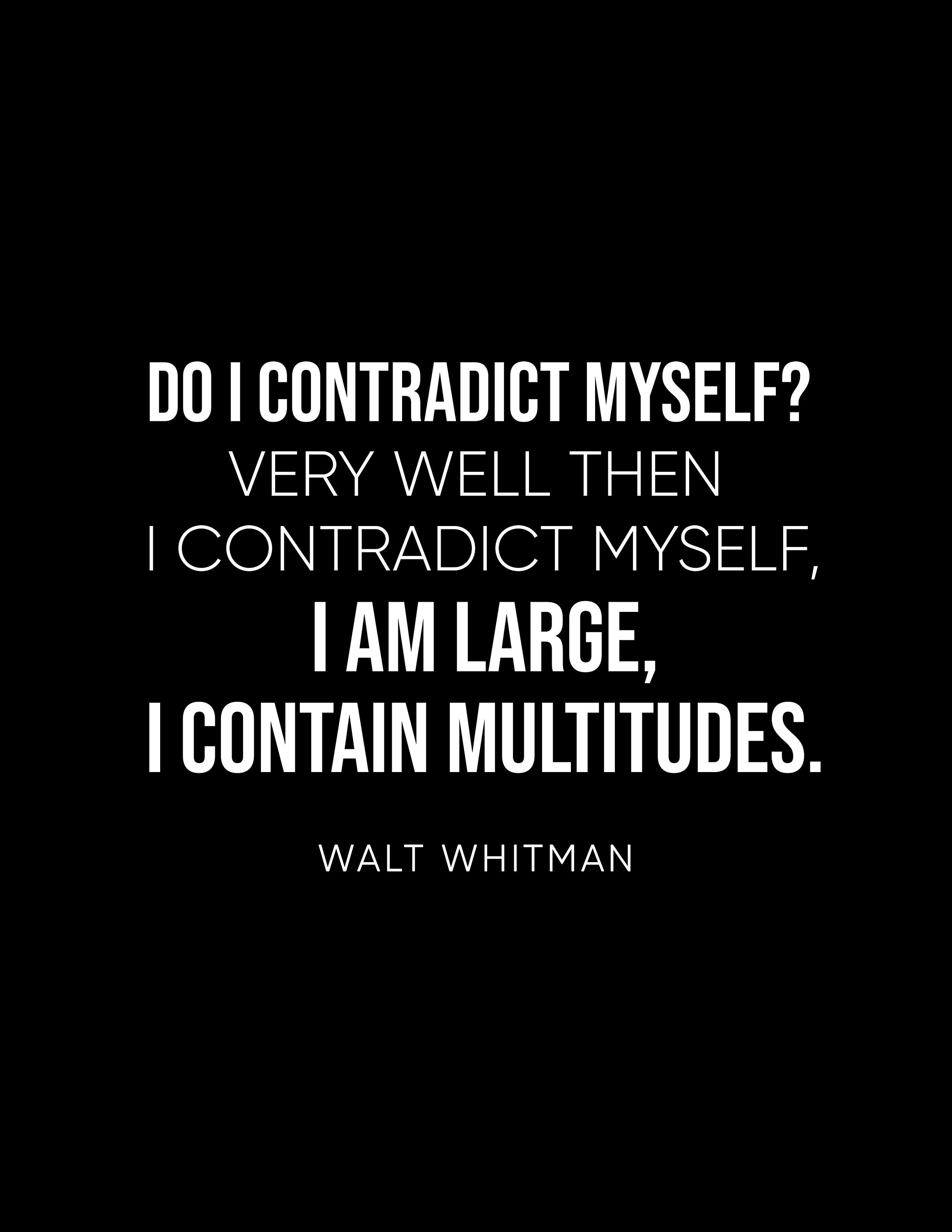 I Contain Multitudes Quote Walt Whitman Literary Poster / - Etsy