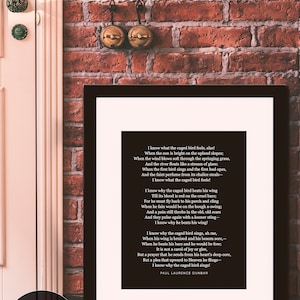 Sympathy, Full Poem - Paul Laurence Dunbar, Literary Poster / Literary ...