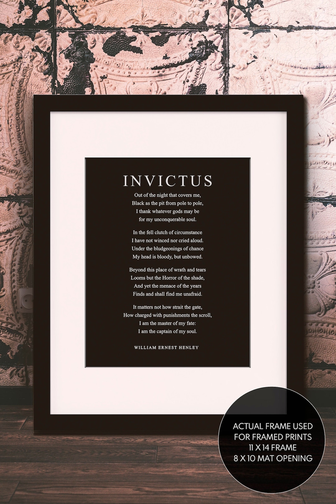 Invictus, Full Poem - William Ernest Henley, Literary Poster / Poetry ...