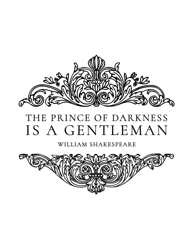 The Prince of Darkness Quote William Shakespeare Literary | Etsy
