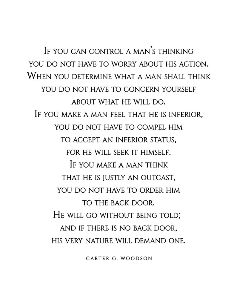 If You Can Control A Man's Thinking Quote Carter G. - Etsy