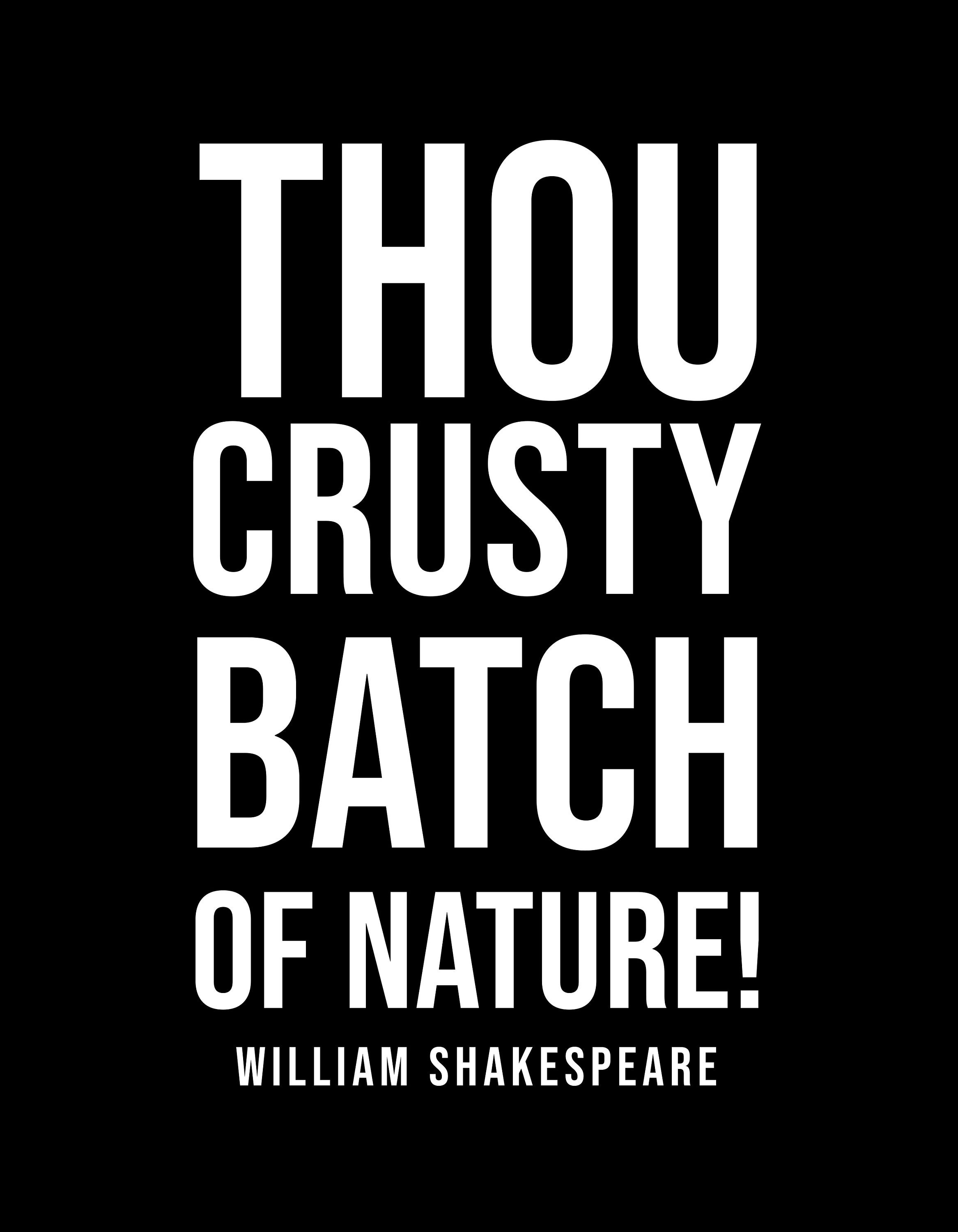 Crusty Batch Quote - William Shakespeare, Literary Poster / Literary ...
