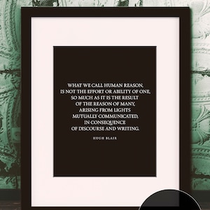 Human Reason - Hugh Blair, Literary Poster / Literary Quote / Art Print ...