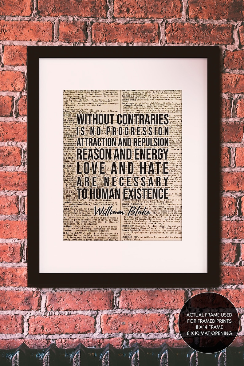 Without Contraries Quote William Blake Literary Poster / - Etsy