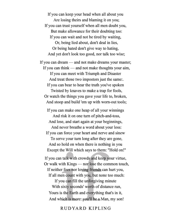 Rudyard Kipling If Full Text