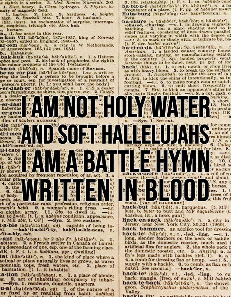Holy Water Dictionary Art / Poetry Quote / Art Print - Etsy