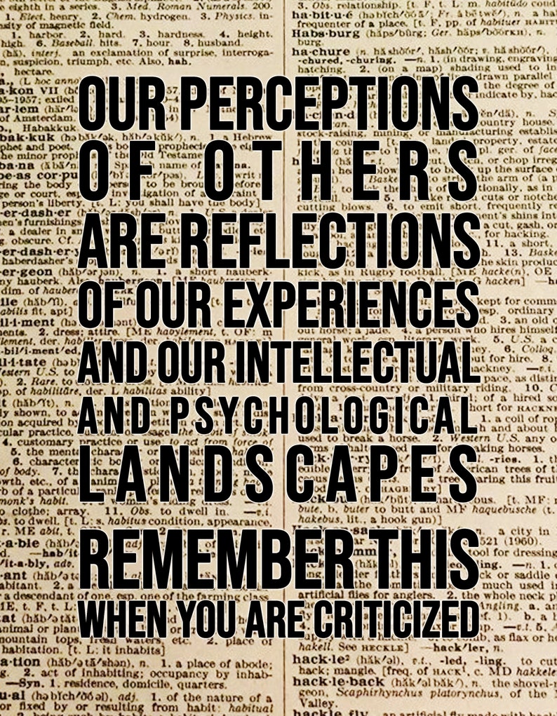 Our Perceptions of Others Empowerment Poster / Inspirational | Etsy