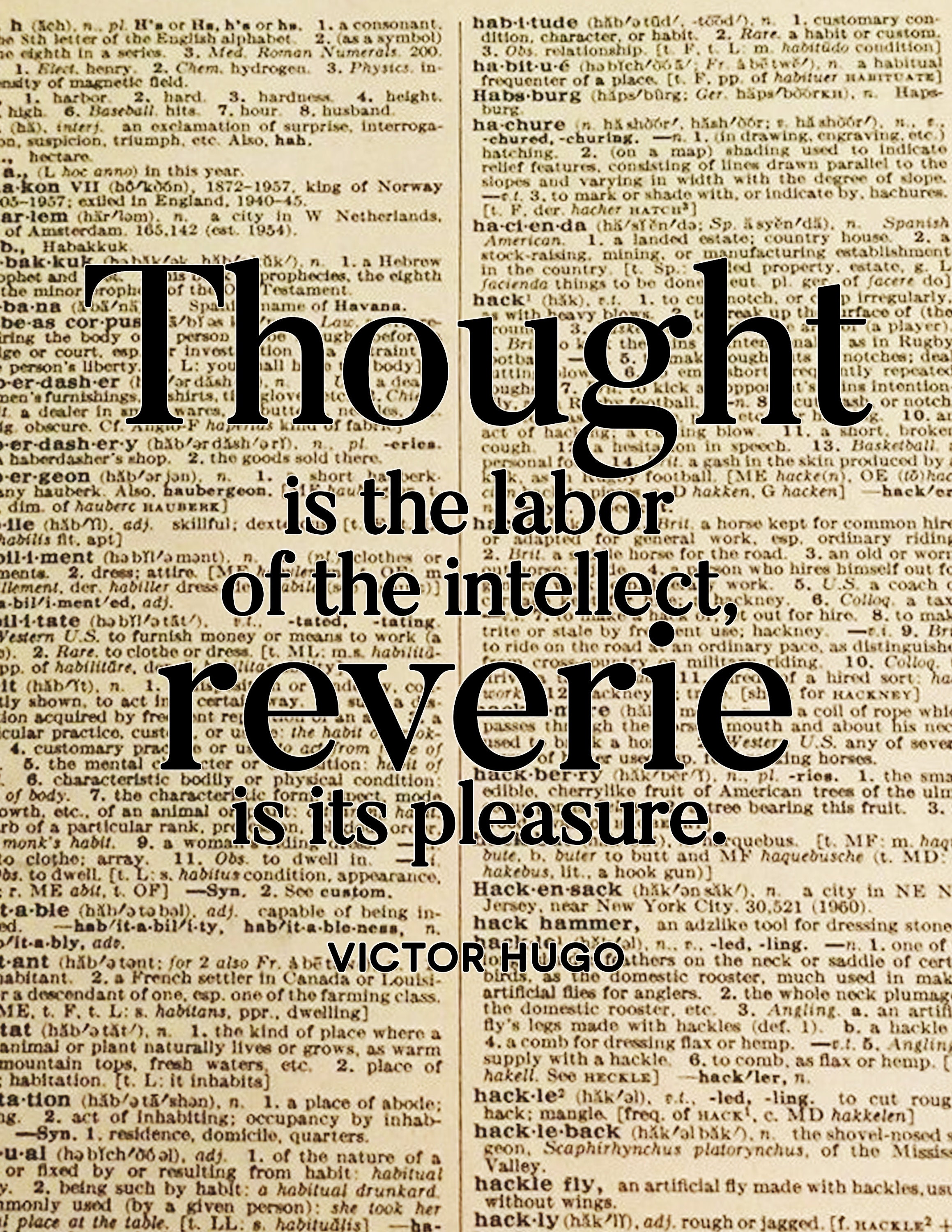 Thought is the Labor of Intellect Quote / Victor Hugo - Etsy