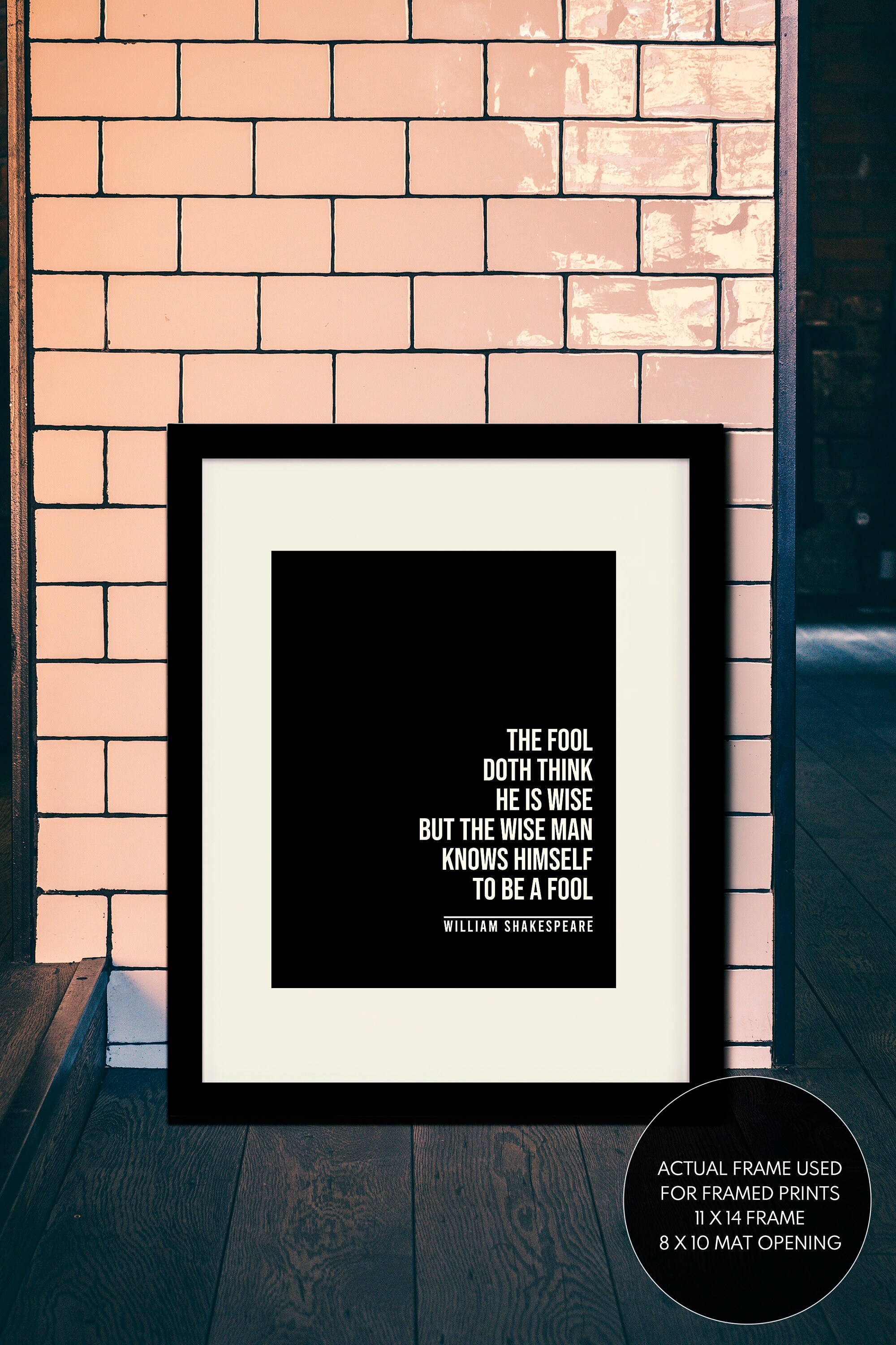 The Fool Quote William Shakespeare Literary Poster / - Etsy