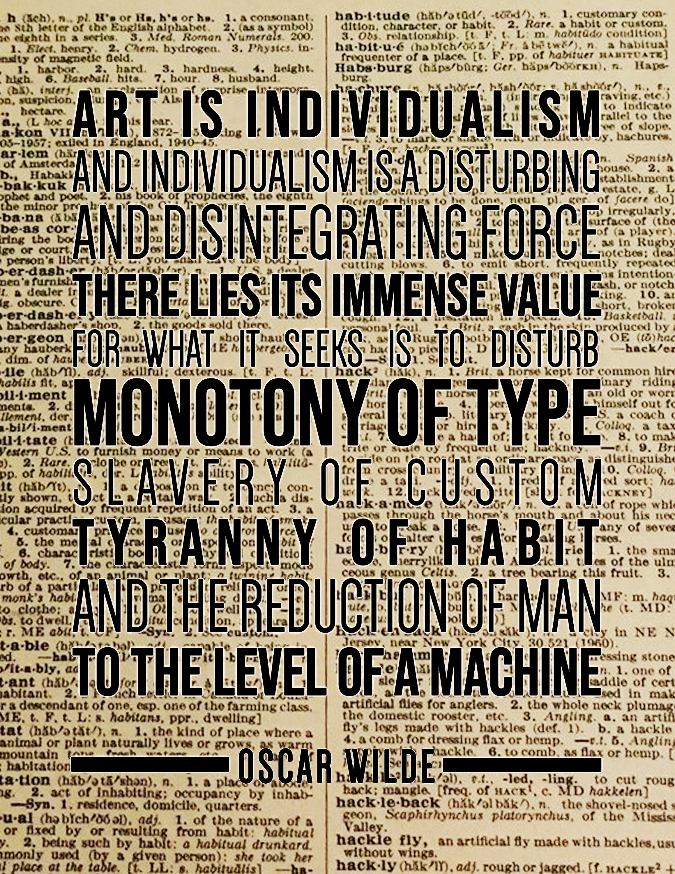 Art is Individualism Quote Oscar Wilde Literary Poster / - Etsy