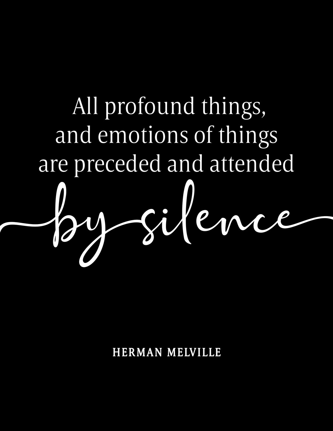 All Profound Things Quote - Herman Melville, Literary Poster / Literary ...