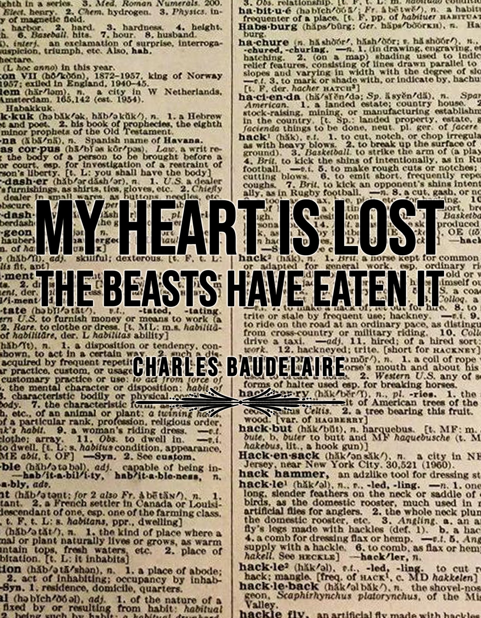 My Heart is Lost Quote Charles Baudelaire Literary Poster / - Etsy