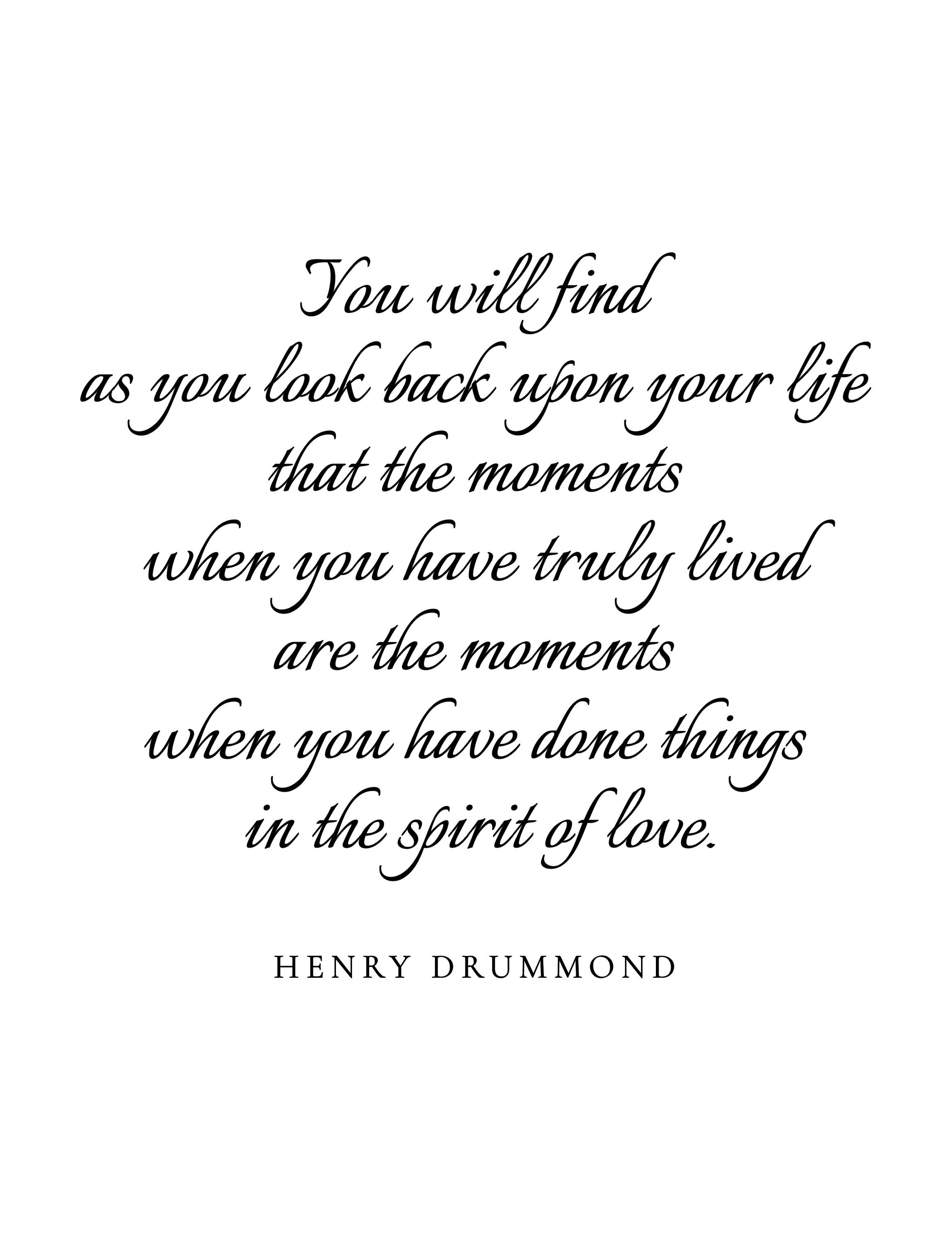 The Spirit of Love Quote / Henry Drummond Literary Poster / - Etsy