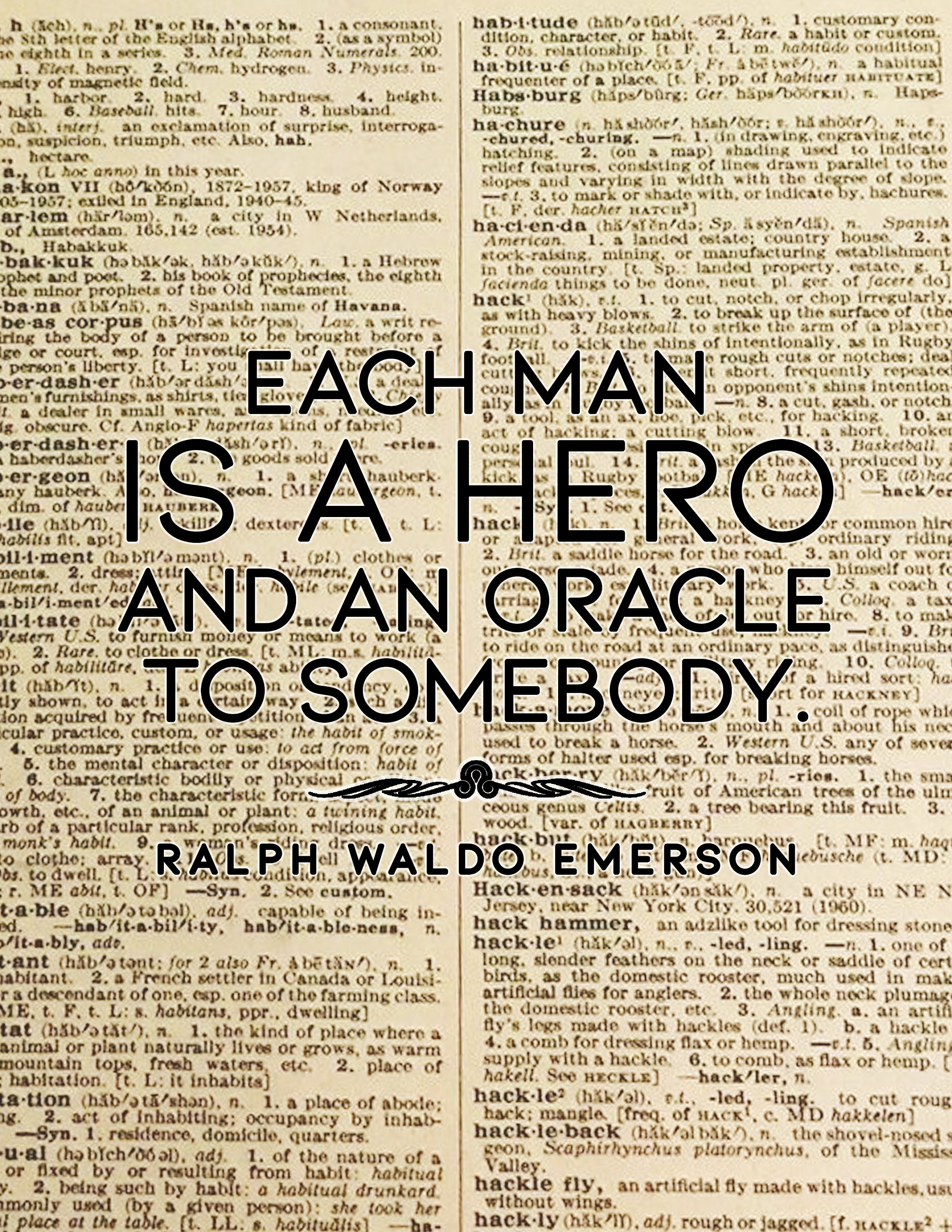 Each Man is A Hero Quote Ralph Waldo Emerson Literary - Etsy