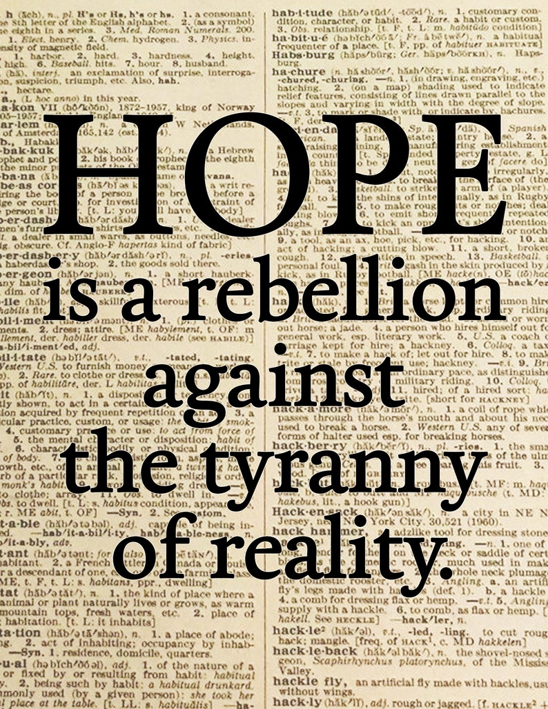 Hope is A Rebellion Dictionary Art/ Wall Art / Art Print - Etsy