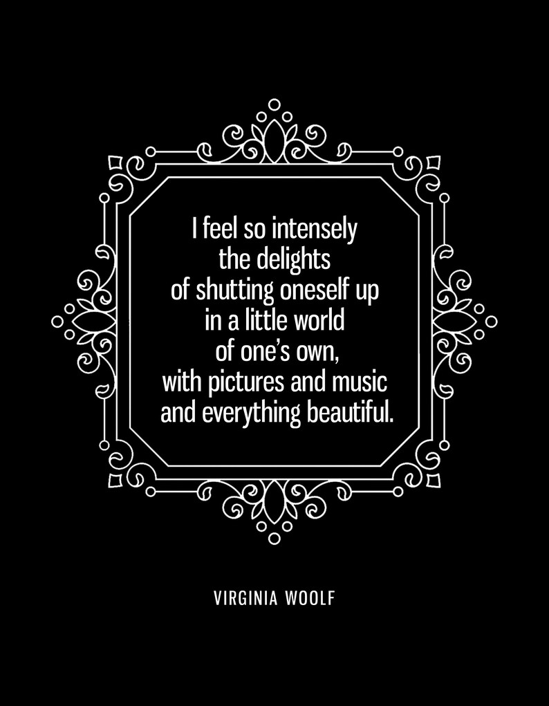 I Feel so Intensely Quote Virginia Woolf Literary Poster / - Etsy