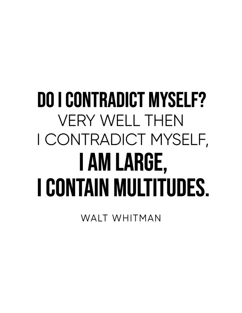 I Contain Multitudes Quote Walt Whitman Literary Poster / - Etsy