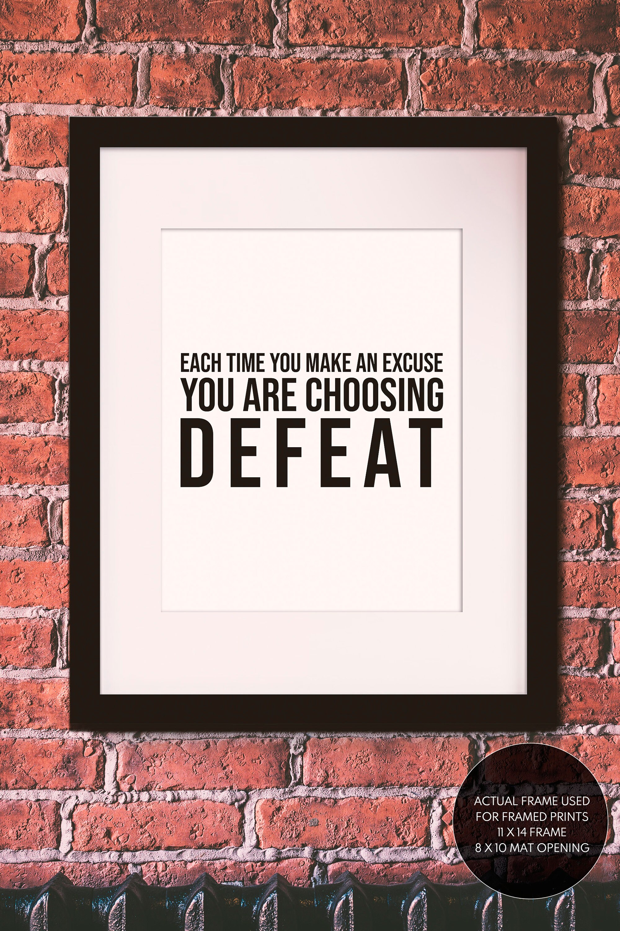 You Are Choosing Defeat Motivational Poster / Inspirational - Etsy