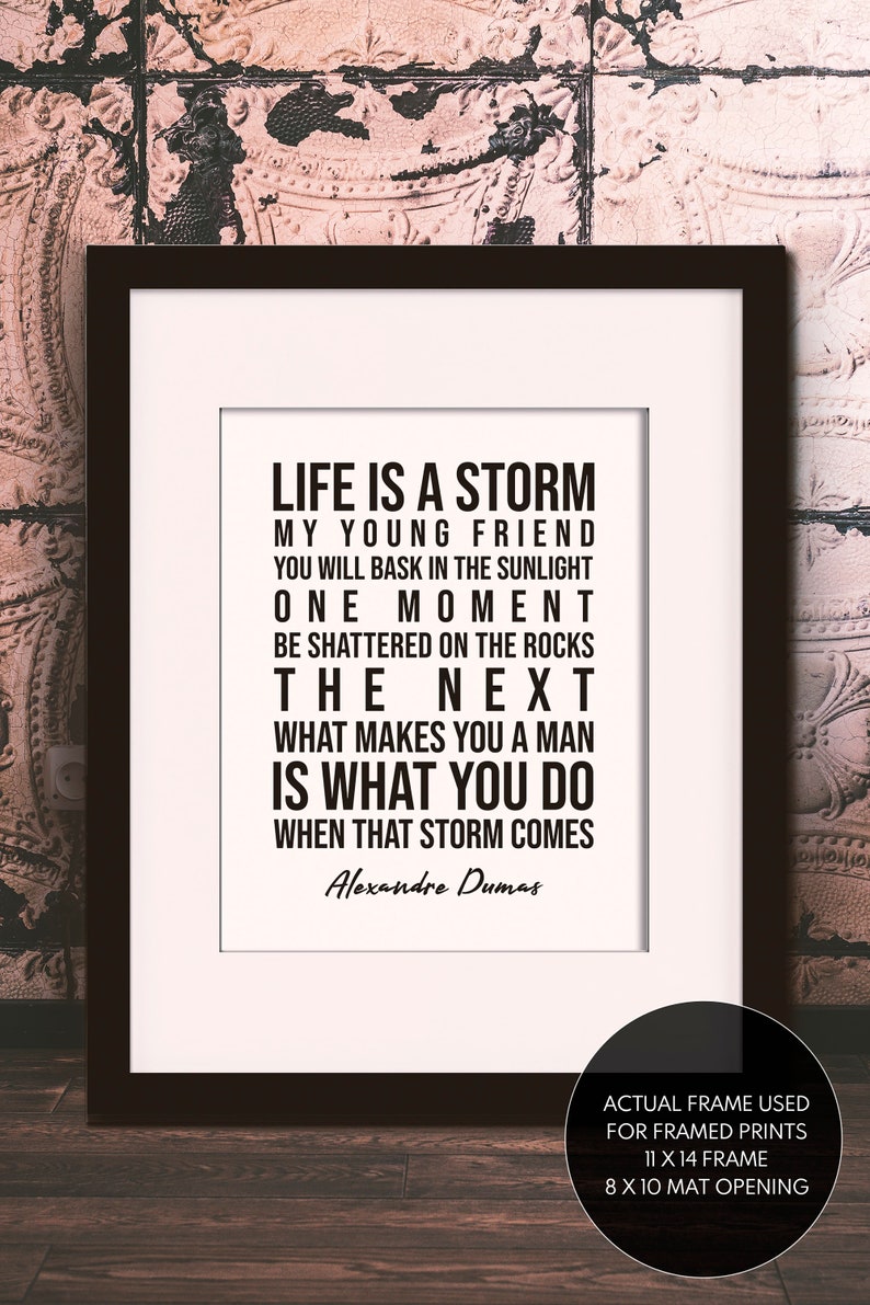 Life is A Storm Quote Alexandre Dumas Literary Poster / - Etsy