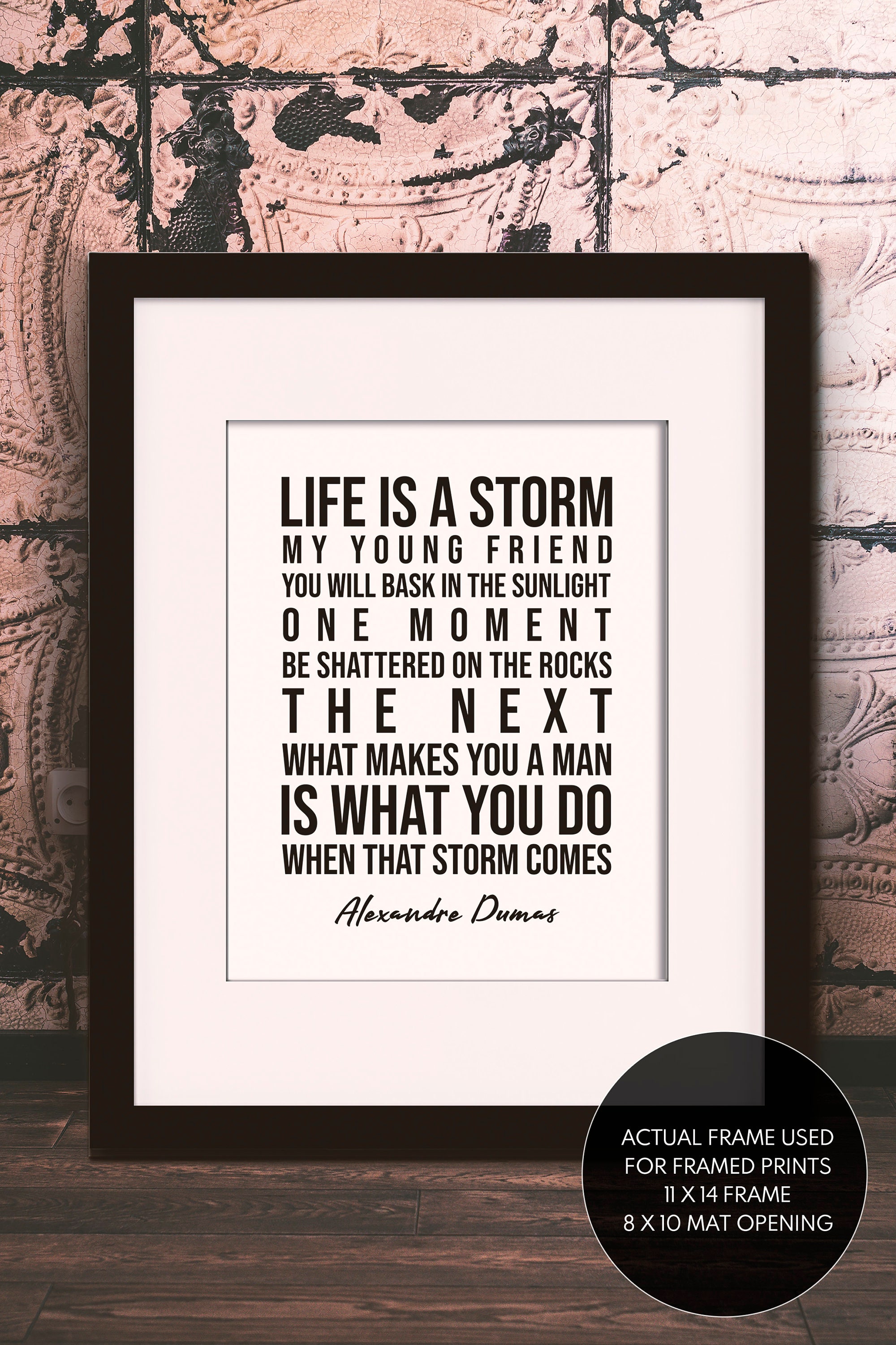 Life is A Storm Quote, Alexandre Dumas, Literary Poster / Literary ...
