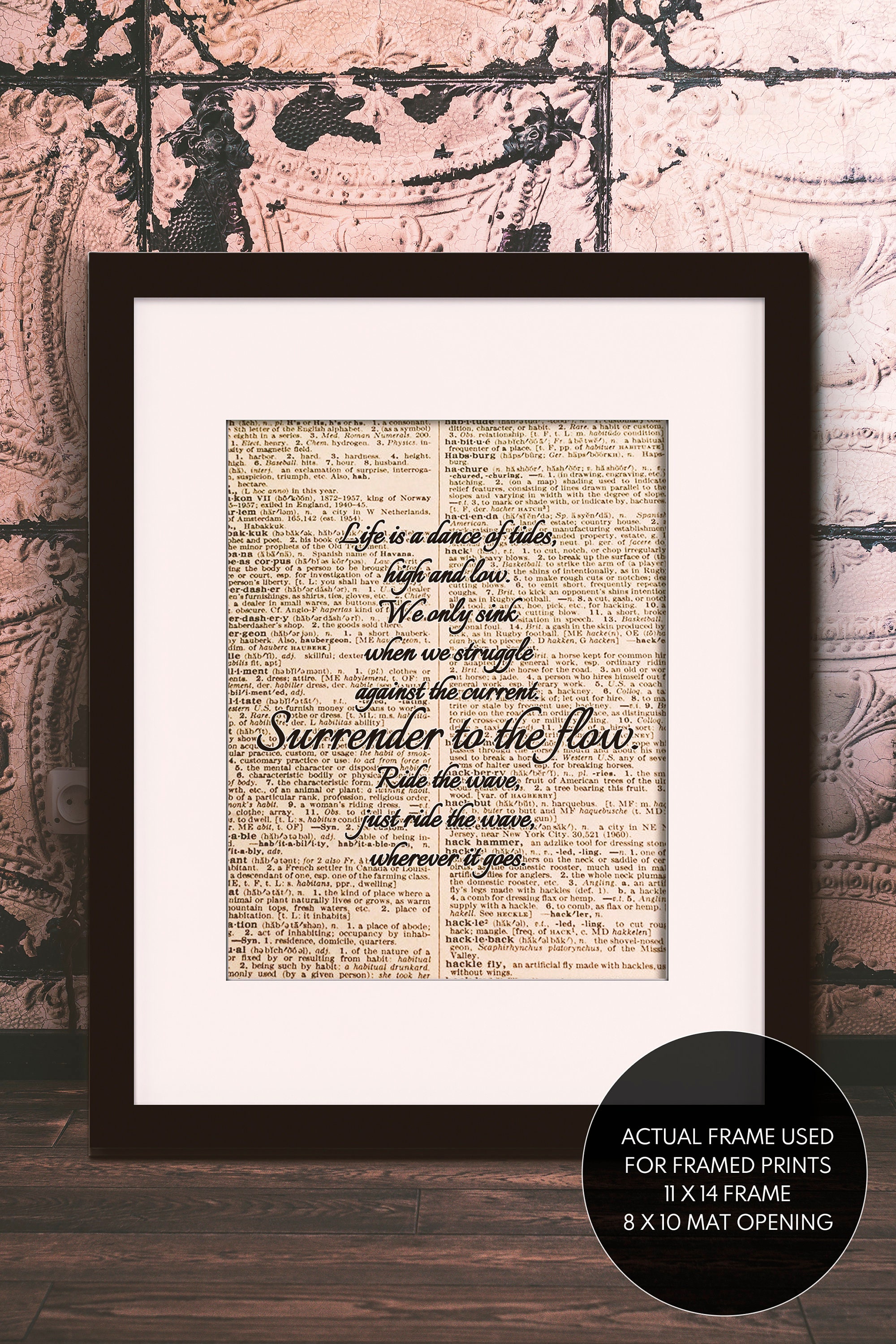 Surrender to the Flow Dictionary Art / Poetry Quote / Art - Etsy