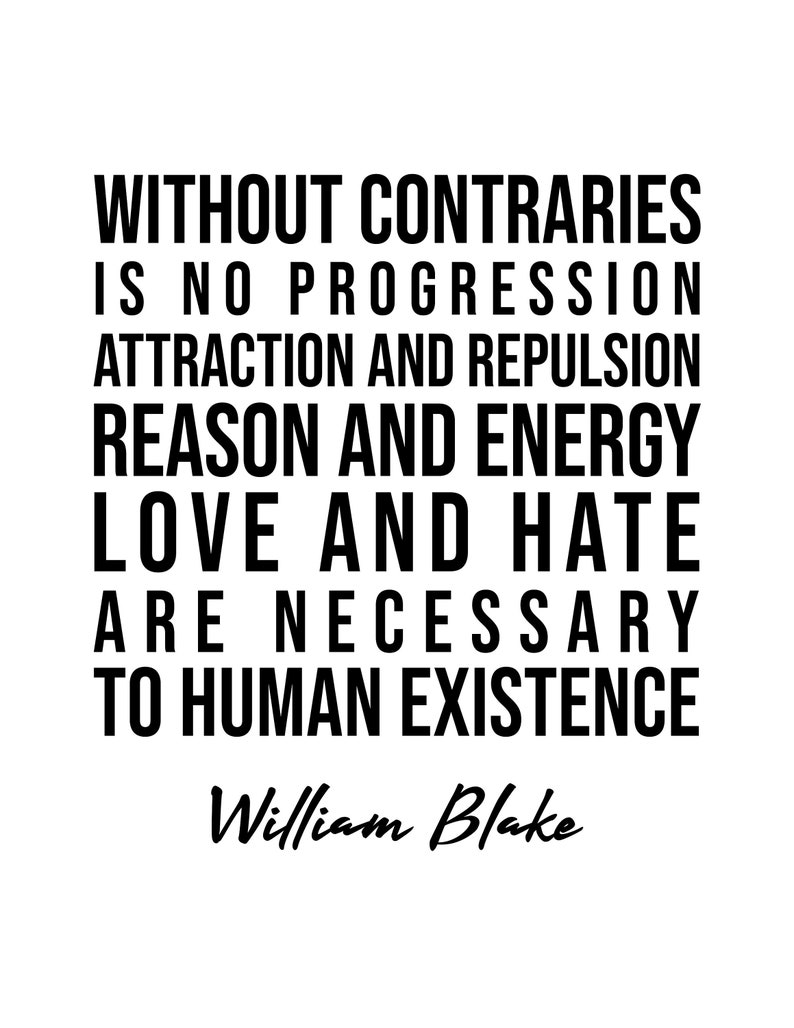 Without Contraries Quote William Blake Literary Poster / - Etsy