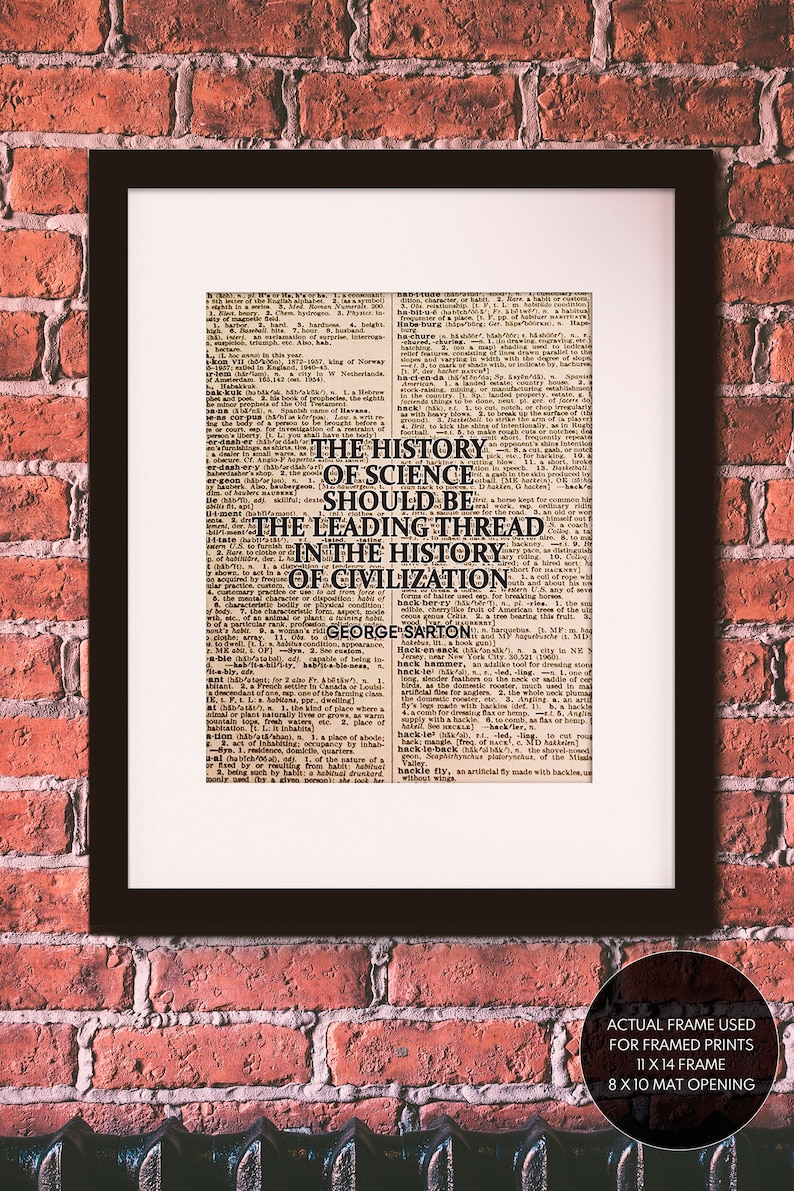 The History of Science Quote George Sarton Literary Poster | Etsy