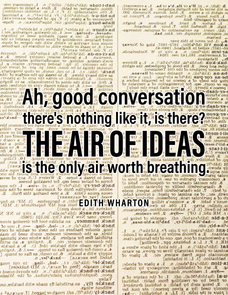 Good Conversation Quote Edith Wharton Literary Poster / - Etsy Good Conversation Quote Edith Wharton Literary Poster / - Etsy