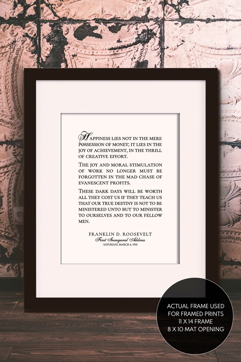 Franklin D. Roosevelt's First Inaugural Address Literary - Etsy