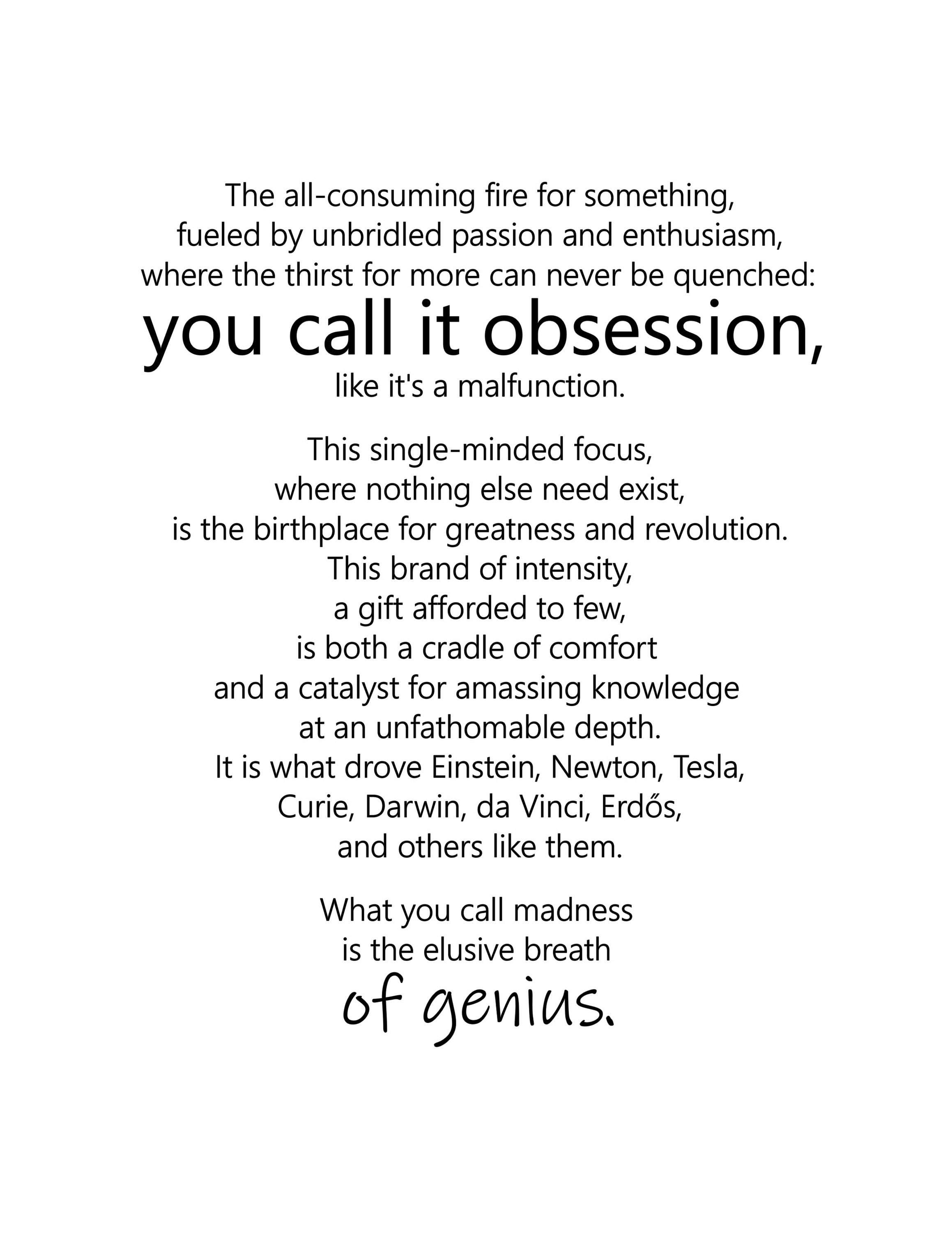 Obsession Autism Empowerment Poster / ASD Poster / Aspergers - Etsy